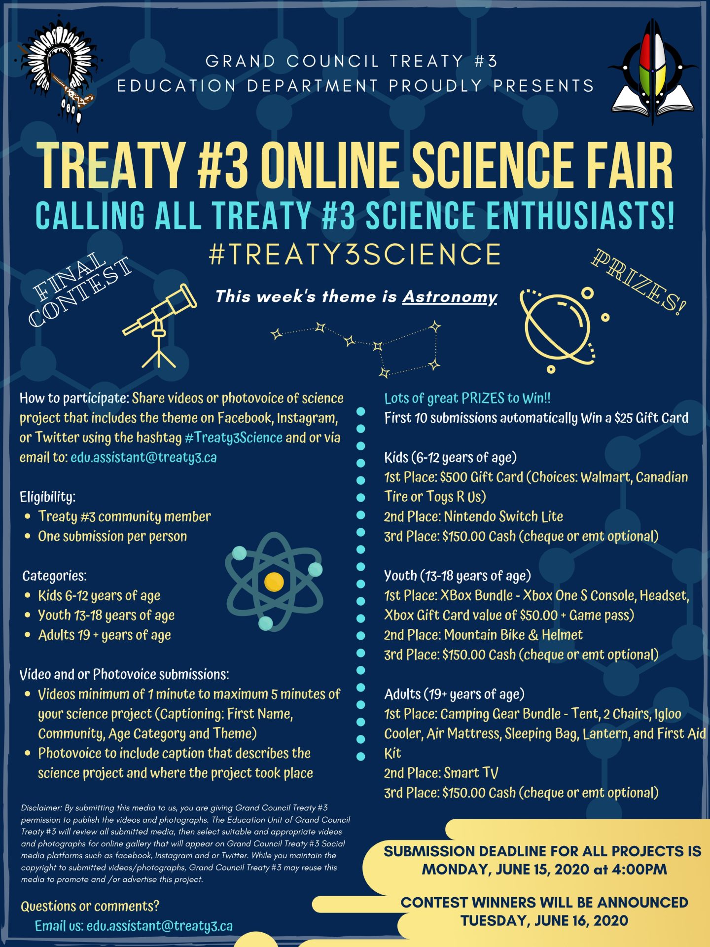 Treaty #3 Online Science Fair Contest Winners Announced (Theme ...